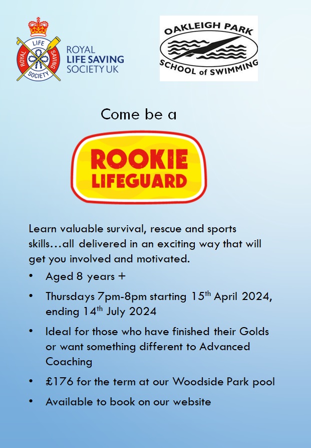 Become a Rookie Lifeguard! - News & Events - Oakleigh Park Swimming